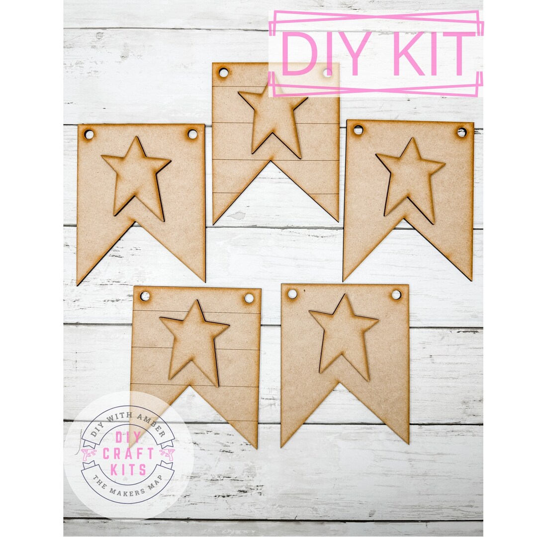 Primitive Star Banner DIY Craft Kit | Seasonal Mantle | 4th of July ...
