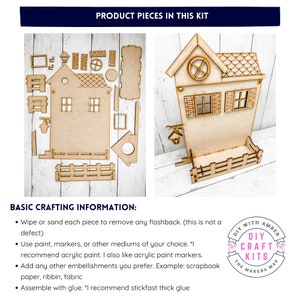 Tall House Interchangeable Box Base DIY Craft Kit | Rustic Decor Wooden ...