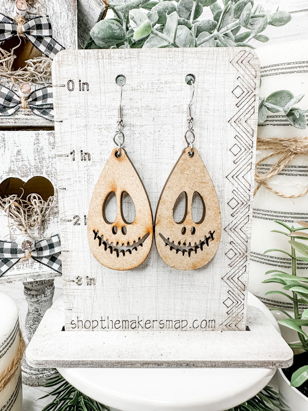Tear Drop Jack-o-lantern Unfinished Dangle Earring Blanks Halloween ...