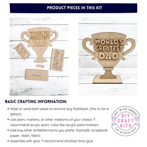 Worlds Greatest Dad Trophy DIY Kit | Dad Gift | Fathers Day Present ...
