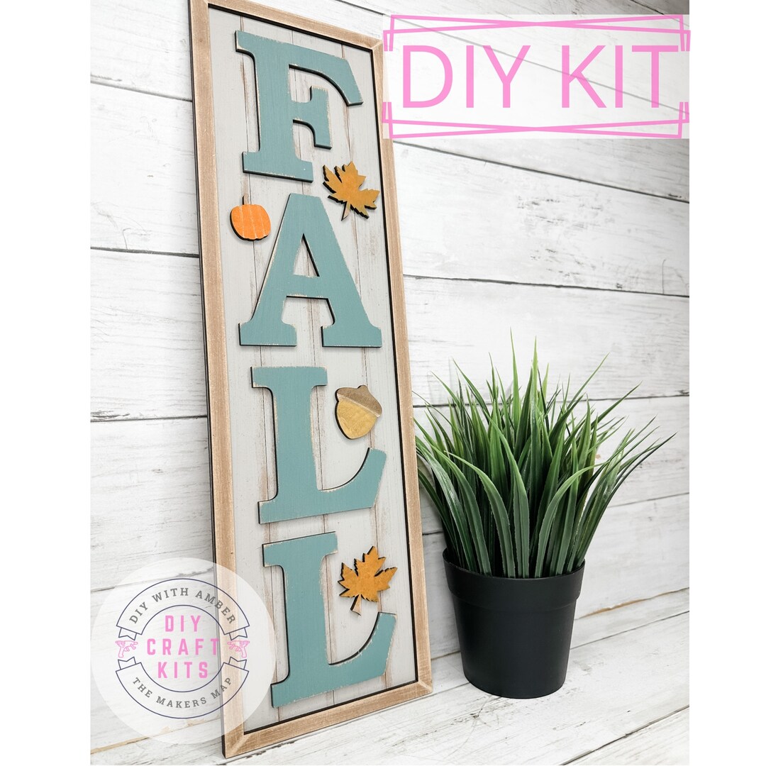 Tall Fall Table Top Leaner Sign DIY Craft Kit | Fall Porch Sign ...