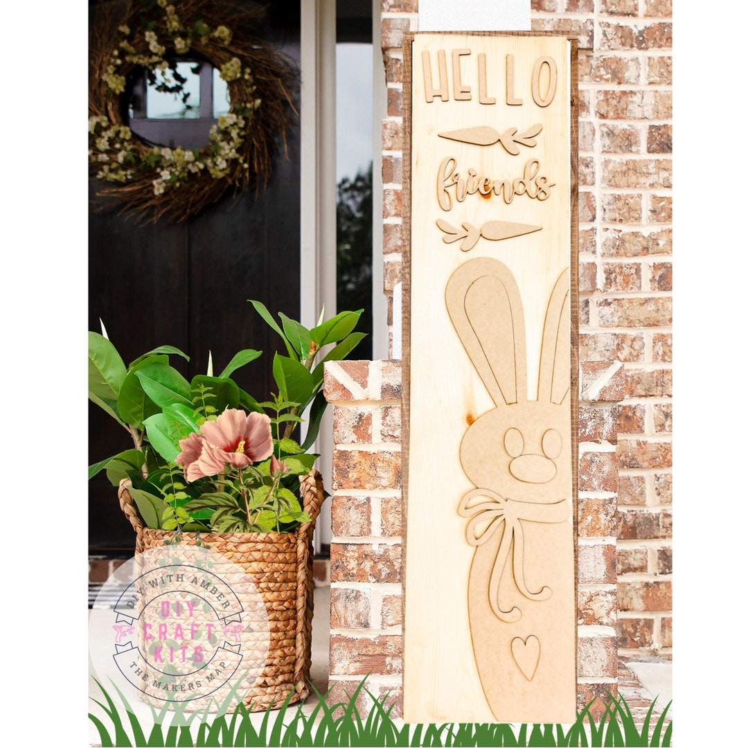 Hello Friends Easter Bunny Porch Leaner Add on Pieces DIY Craft Kit ...
