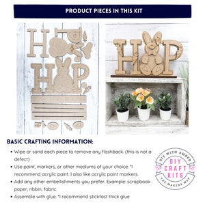 HOP Easter DIY Kit | Easter Bunny Whimsical Decor | Rabbit Spring Craft ...
