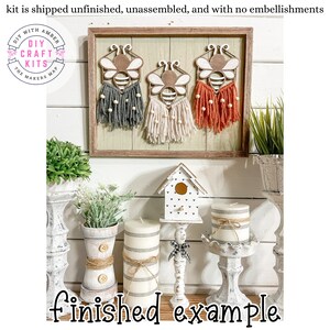 Spring Macrame Bumblebee Trio DIY Kit | Decorative Macrame Craft | Wood ...