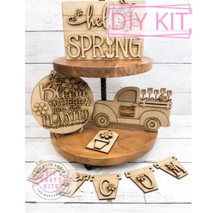 Hello Spring Tier Tray DIY Kit | Tiered Tray Decor | Spring Decor ...
