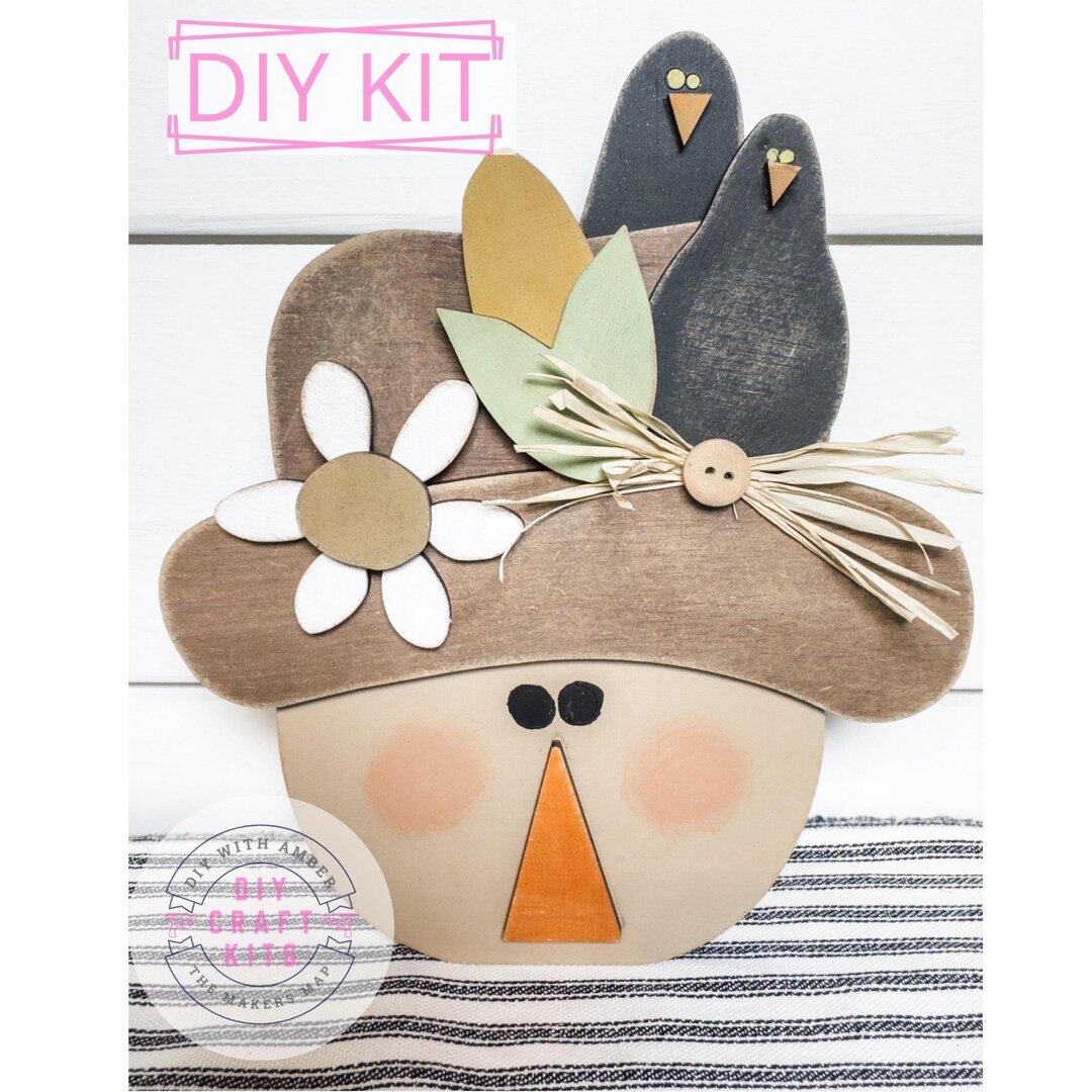 Scarecrow With Crows Fall DIY Craft Kit | Wooden Decor | Autumn Harvest ...