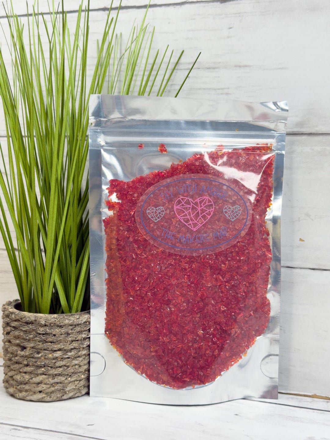 8 Oz Ruby Red 1-3 Mm Irregular Crushed Broken Glass, Shattered Glass ...