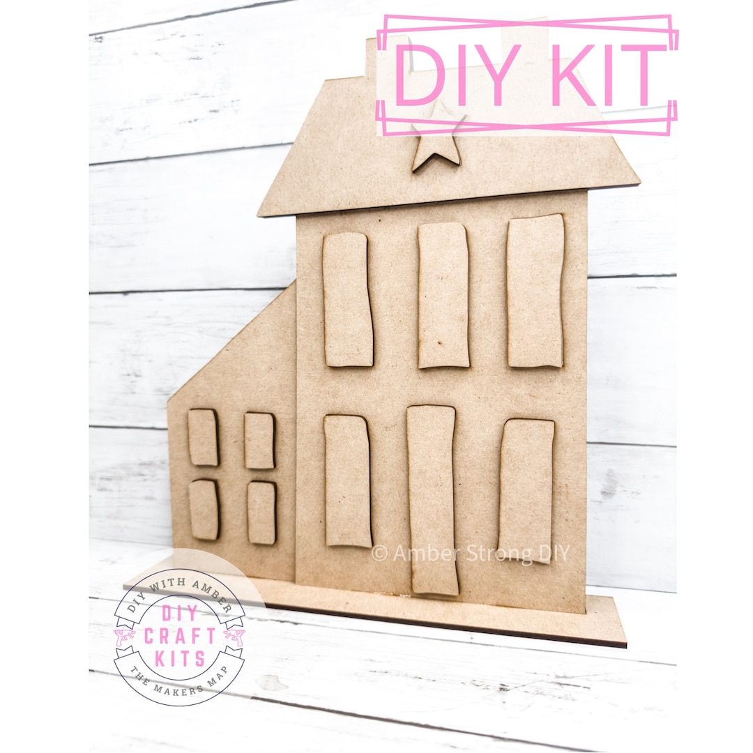 Saltbox House Side Story Shelf Sitter DIY Kit | Primitive Saltbox ...