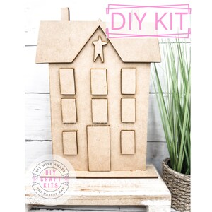 8 Window Saltbox House Shelf Sitter DIY Kit | Primitive House ...