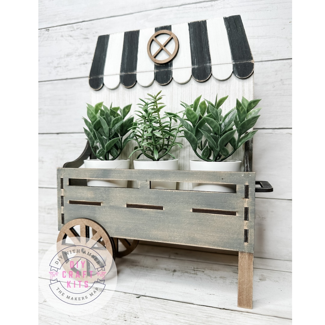 Market Cart Interchangeable Box Base DIY Craft Kit | Rustic Decor ...