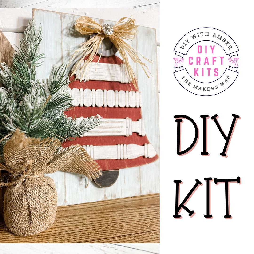 Spindle Bell Sign DIY Kit Unfinished Wood Craft Blanks | Paint Activity ...