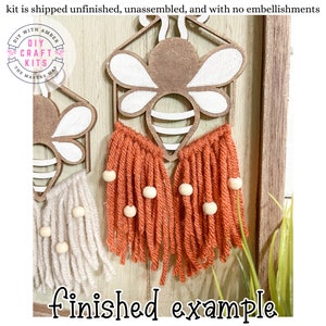 Spring Macrame Bumblebee Trio DIY Kit | Decorative Macrame Craft | Wood ...