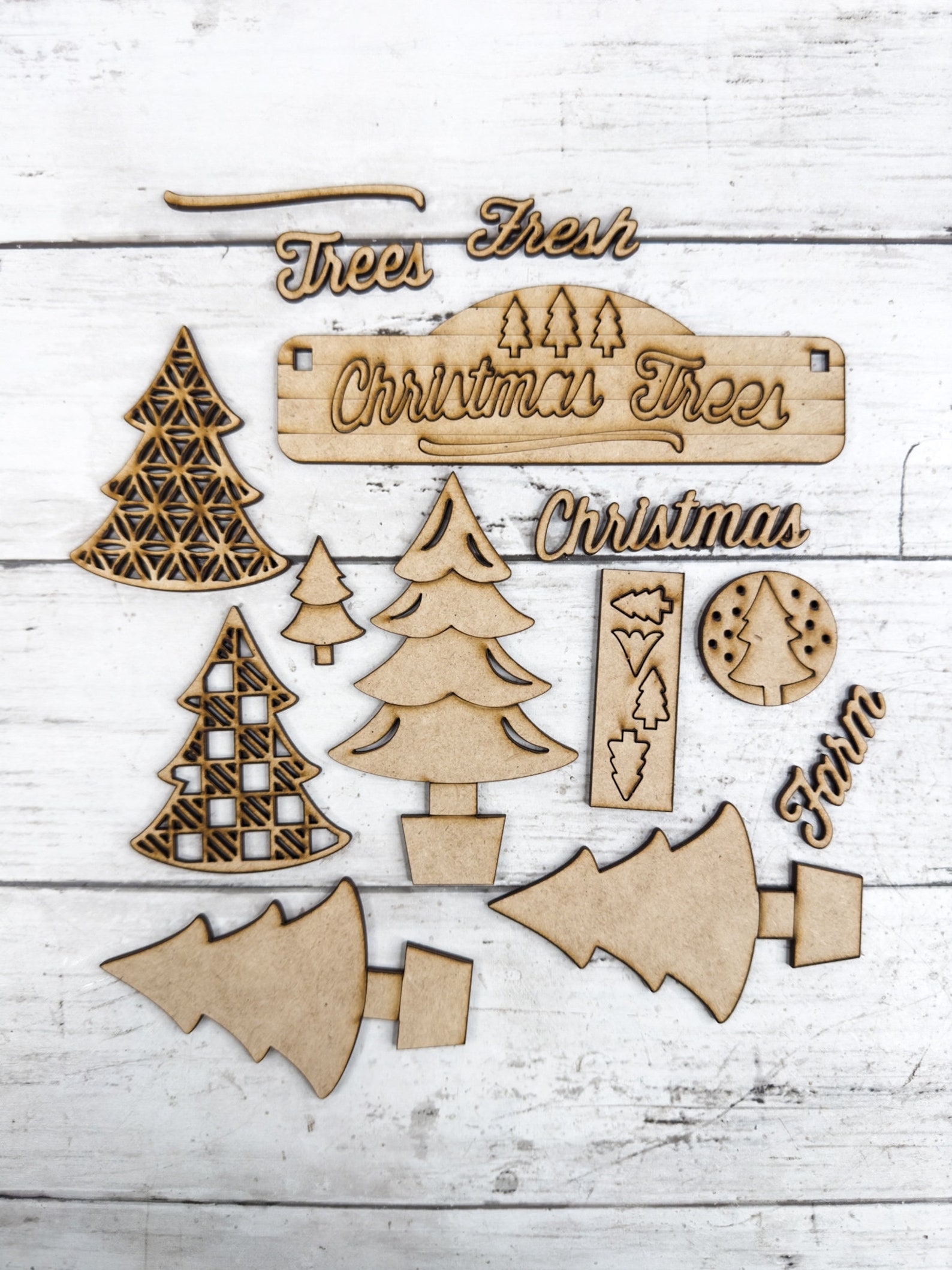 Christmas Trees Insert DIY Craft KIT Interchangeable Box Bases | Xmas ...