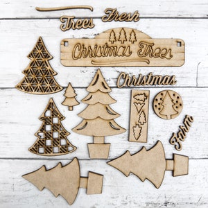 Christmas Trees Insert DIY Craft KIT Interchangeable Box Bases | Xmas ...
