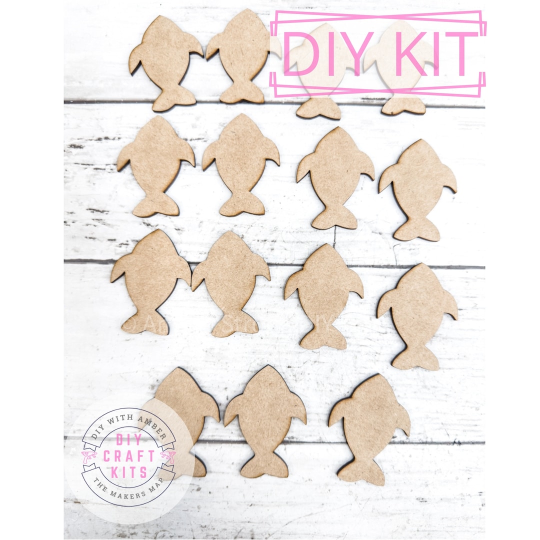 Mini Fish Wood Shapes Set | Wood Cutouts | Fish Decor | Wooden Fish ...