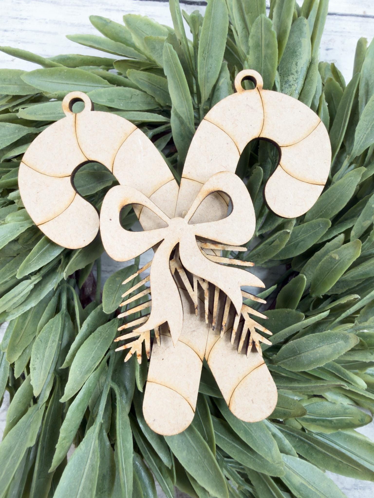 Cute Crossed Candy Canes Ornament DIY Kit | Paint Your Own Ornament ...