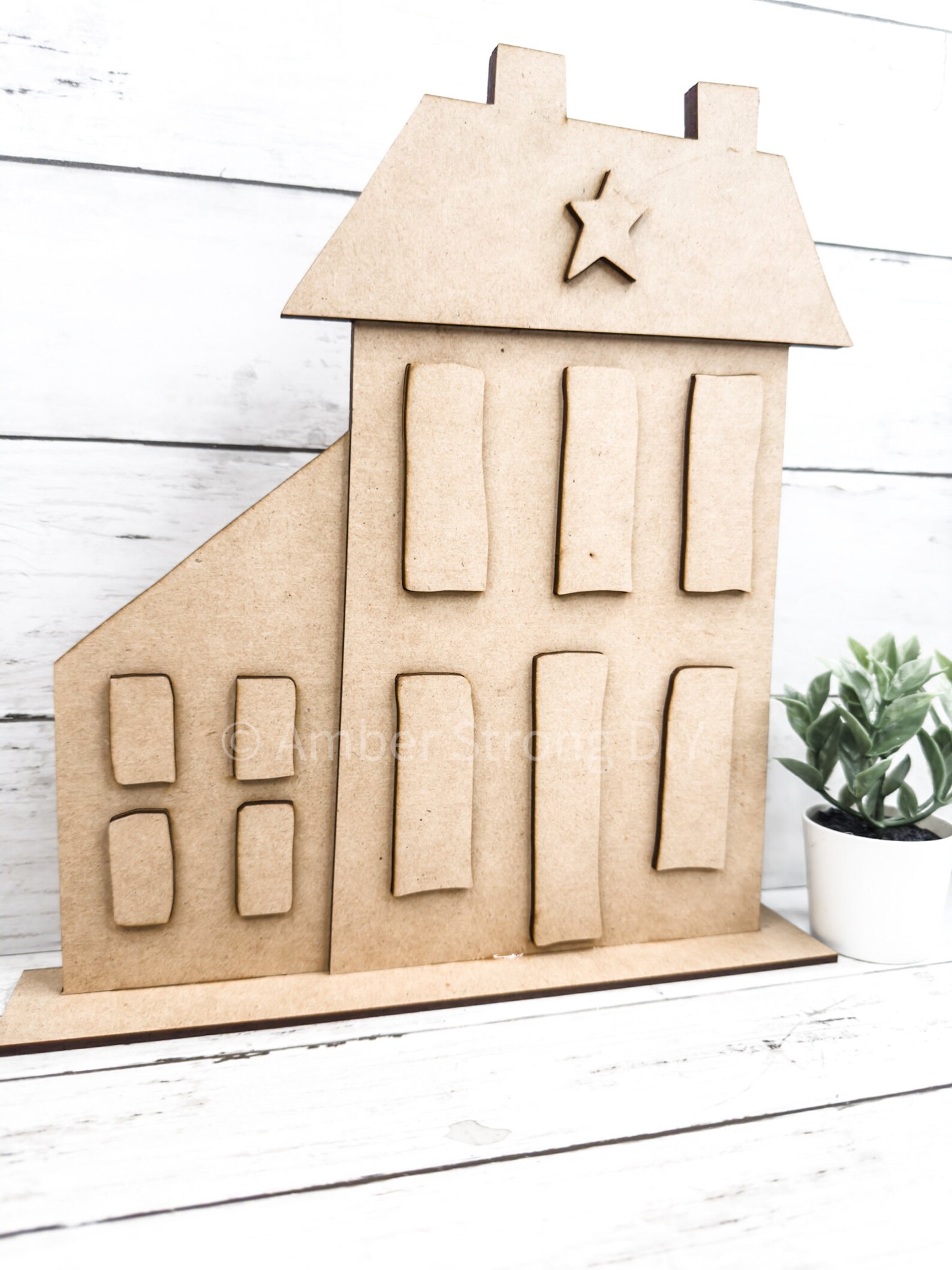 Saltbox House Side Story Shelf Sitter DIY Kit | Primitive Saltbox ...