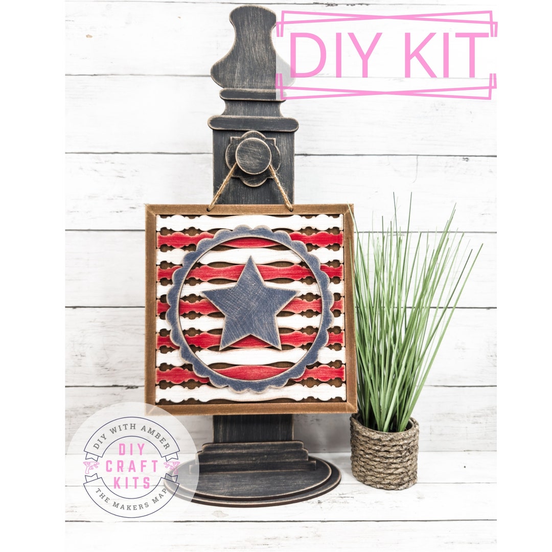 Spindle Patriotic Americana DIY Kit | Summer Decorative Craft ...