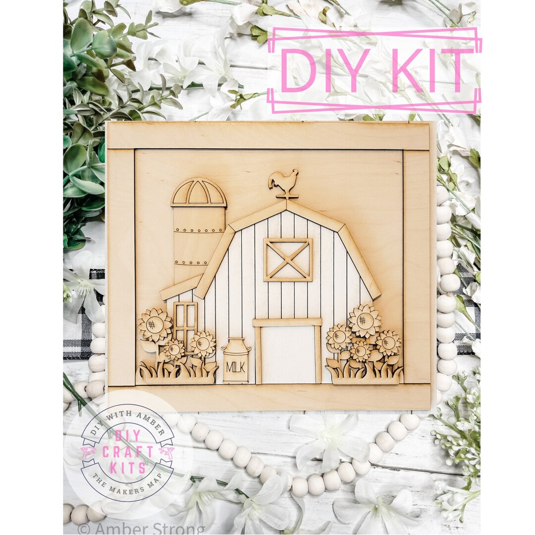 Everyday Barn Scene Sign DIY Kit | Farmhouse Home Decor Paint Your Own ...