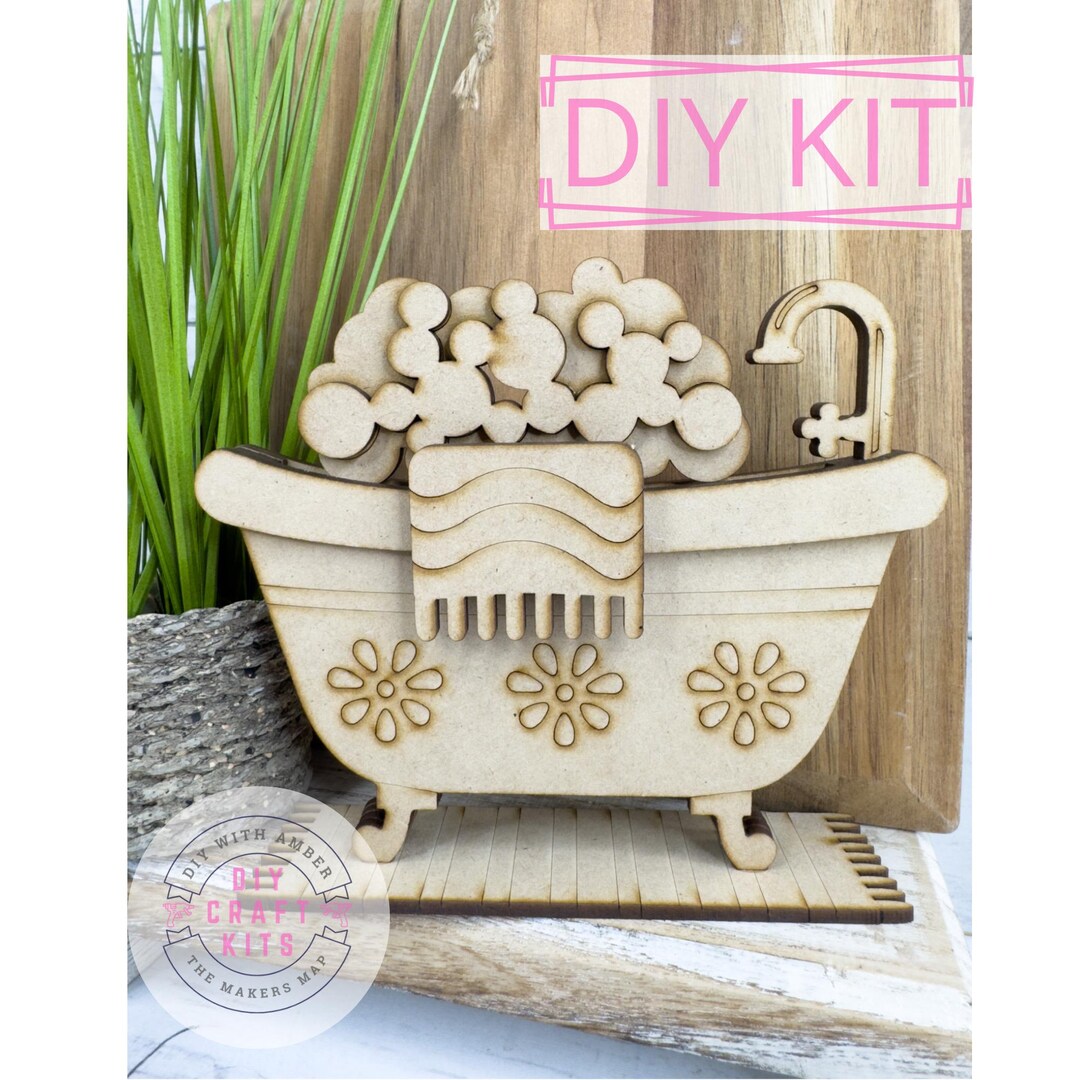 Bubbles Hugger DIY Craft Kit | Bath Room Decor | Wooden Bubbles Craft ...