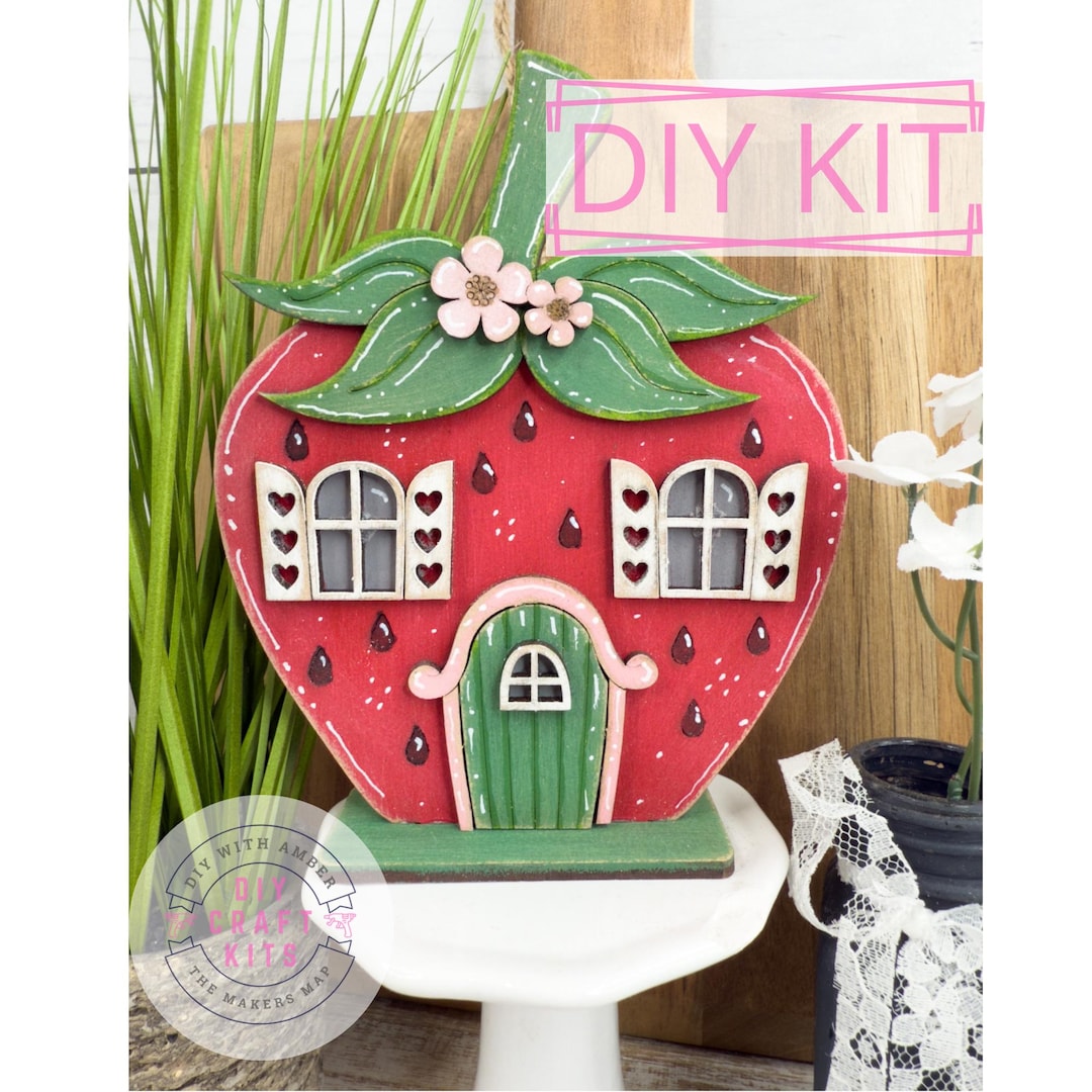 Strawberry House Sitter DIY Kit | Cute Summer Craft Decor DIY | Berry ...