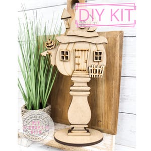 Jack-o-lantern House Insert for Interchangeable Spindle Base DIY Craft ...