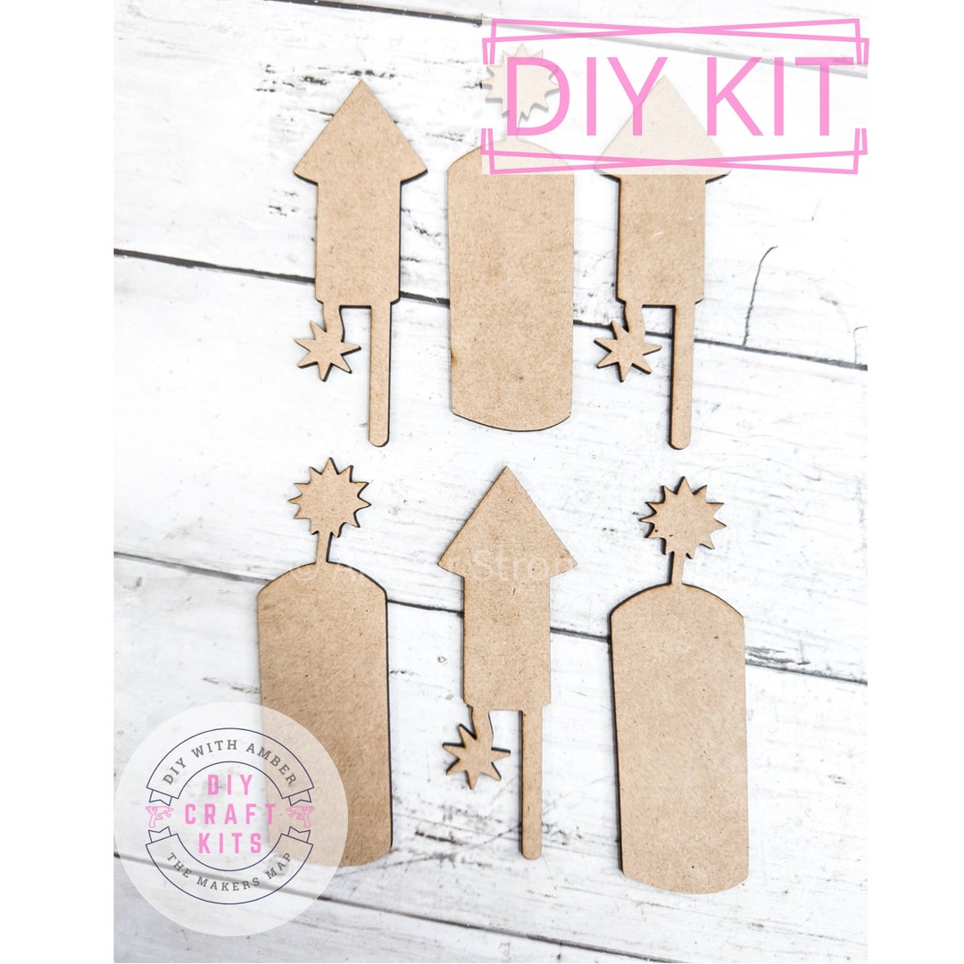 Firecracker Shape Cut Outs DIY Craft Kit | Fireworks Cutouts | Fourth ...
