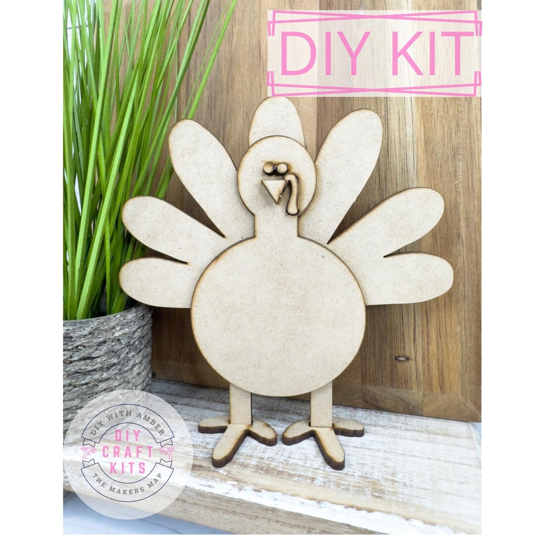 Mini Standing Wooden Turkey DIY Craft Kit | Turkey Shelf Sitter | Fall ...