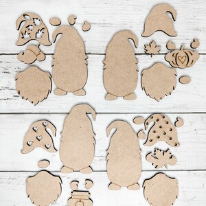 4 Little Fall Gnomes DIY Kit | Unfinished Wood Blank | Halloween Gnome ...