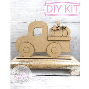 Little Fall Truck DIY Craft Kit | Farmhouse Autumn Wood Blank Shelf ...