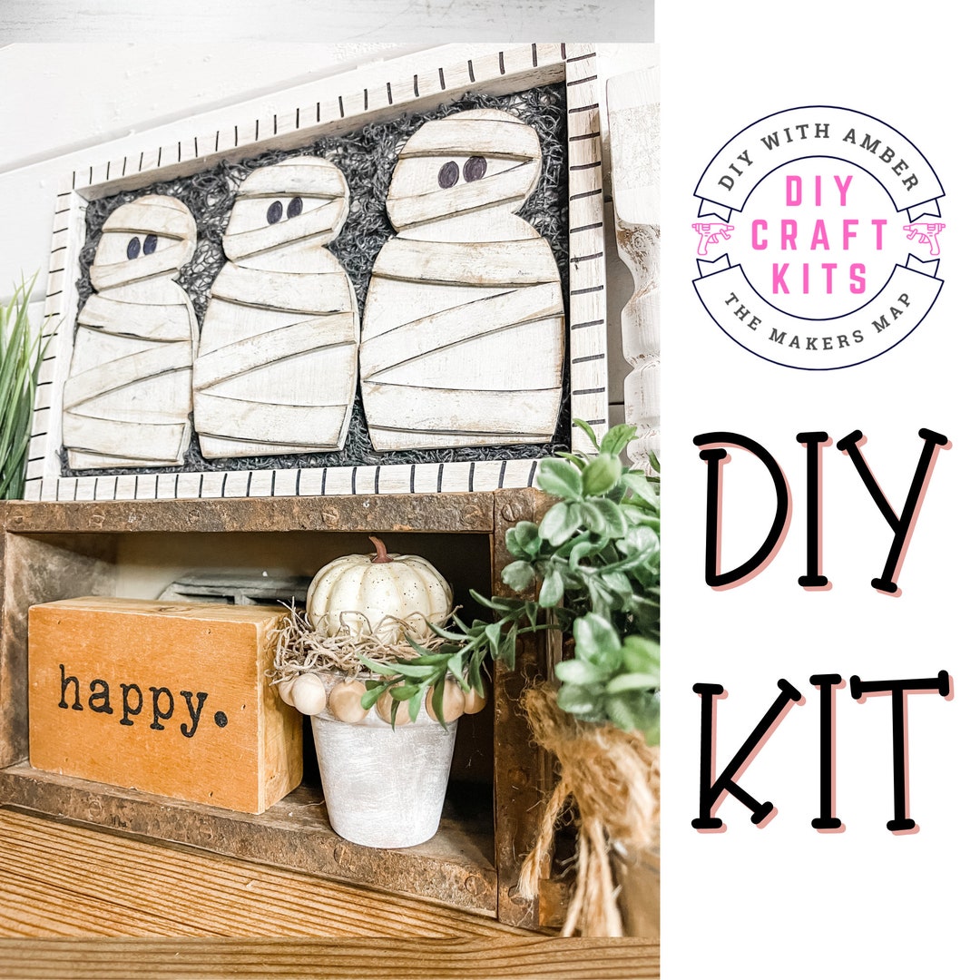 Mummy Shapes Crafting DIY Kit | Unfinished Wood Craft Blanks | Paint ...