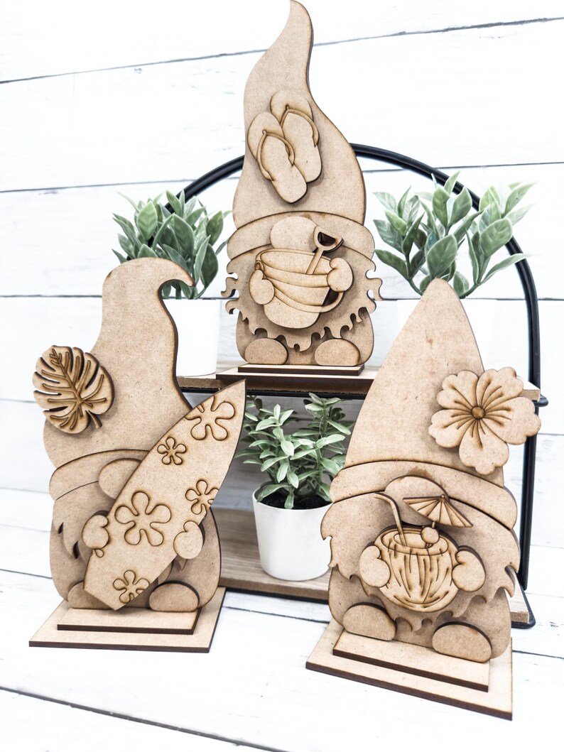 Trio Summer Gnomes DIY Kit | Summer Craft Kit Decor DIY | Surf Board ...