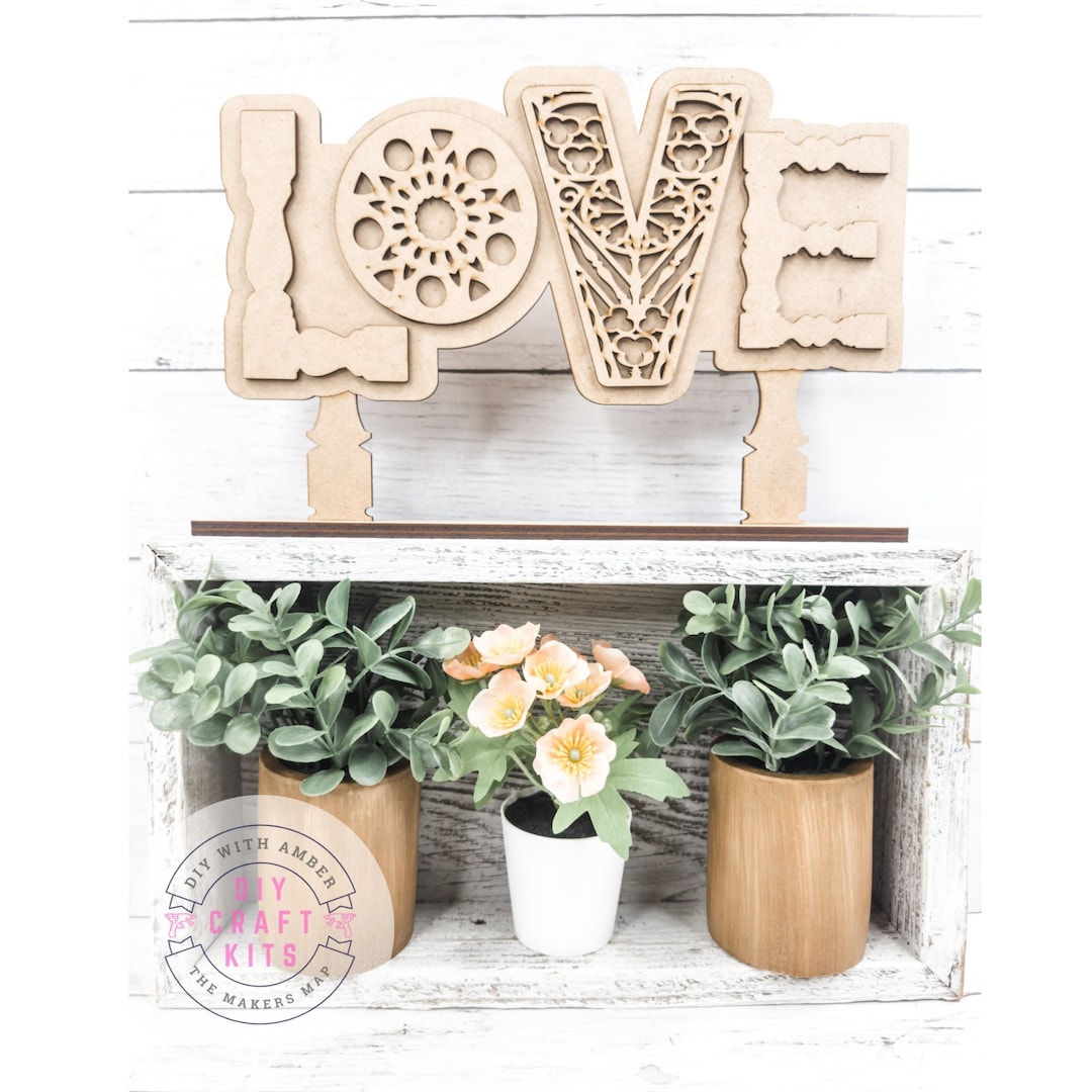 Salvage Love Shelf Sitter Sign DIY Kit | Valentine's Day Decor ...