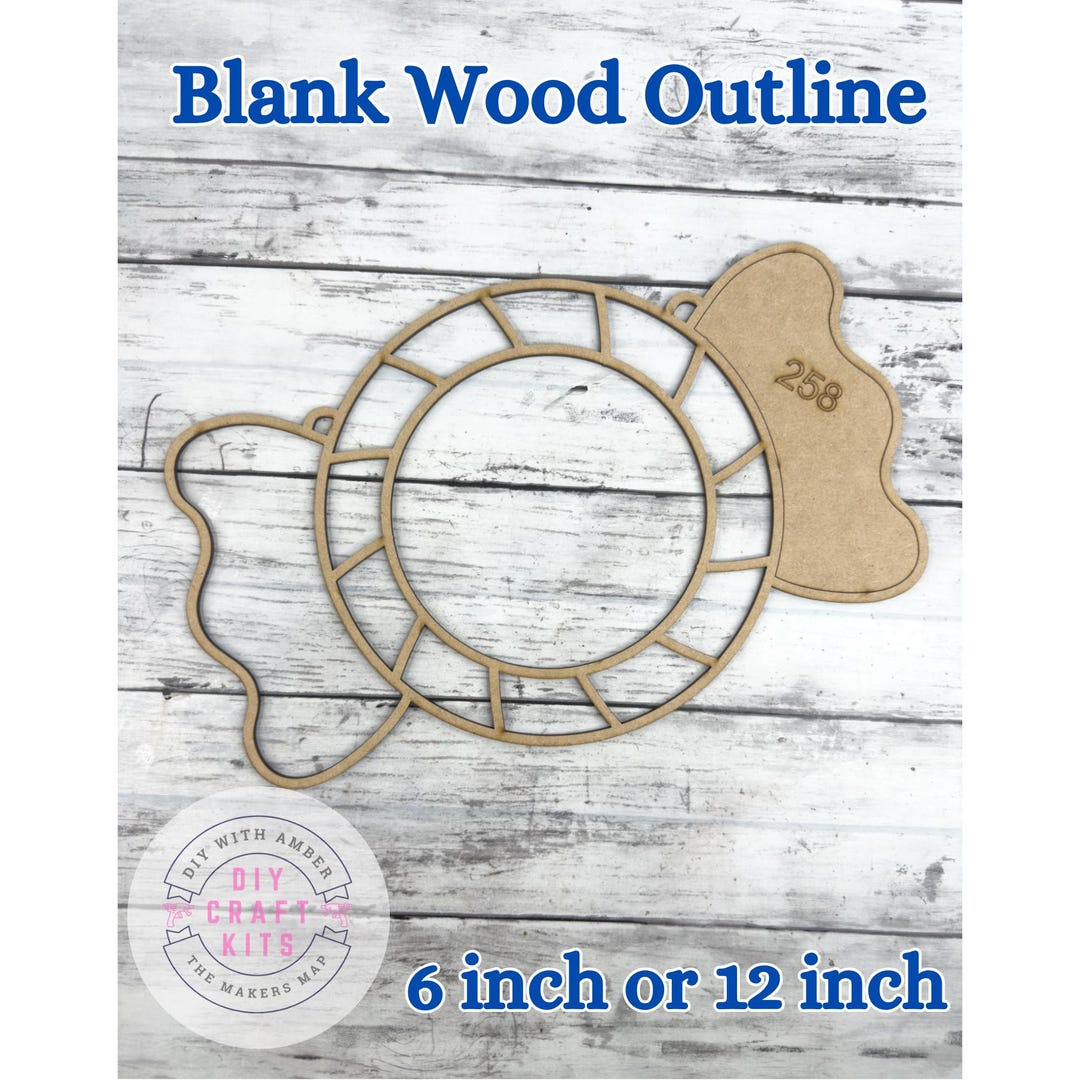 Unfinished Style 258 Candy Laser Cut Wood Outline Frame Blank DIY ...