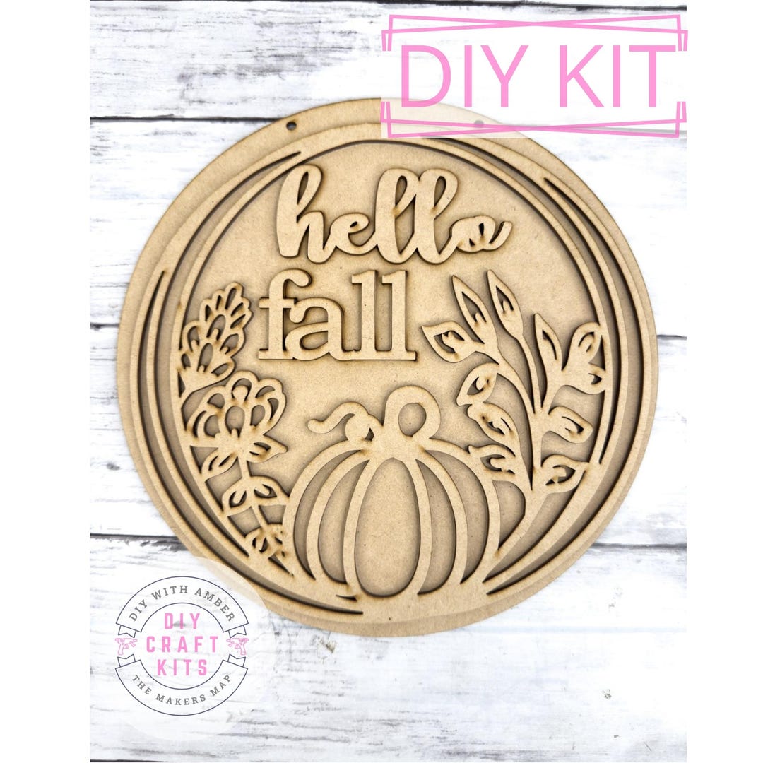 Hello Fall Door Hanger DIY Craft Kit | Autumn Harvest Decoration ...