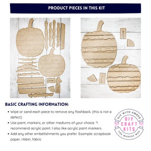 Spindle Pumpkins Set of 2 DIY Craft Kit | Wooden Fall Decor | Autumn ...