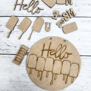 Hello Summer 5in Round Sign DIY Kit | Summer Decor | Summer Wall Art ...