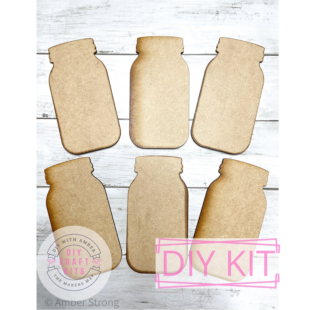 6 Mason Jar Cut Outs DIY Craft Kit | Adult Crafting | Everyday ...