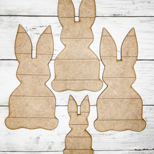 Shiplap Bunny Shape Cut Outs Style 2 DIY Kit | Bunny Shape Craft ...