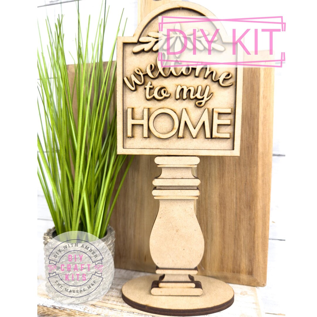 Welcome to My Home Insert for Interchangeable Spindle Base | Farmhouse ...