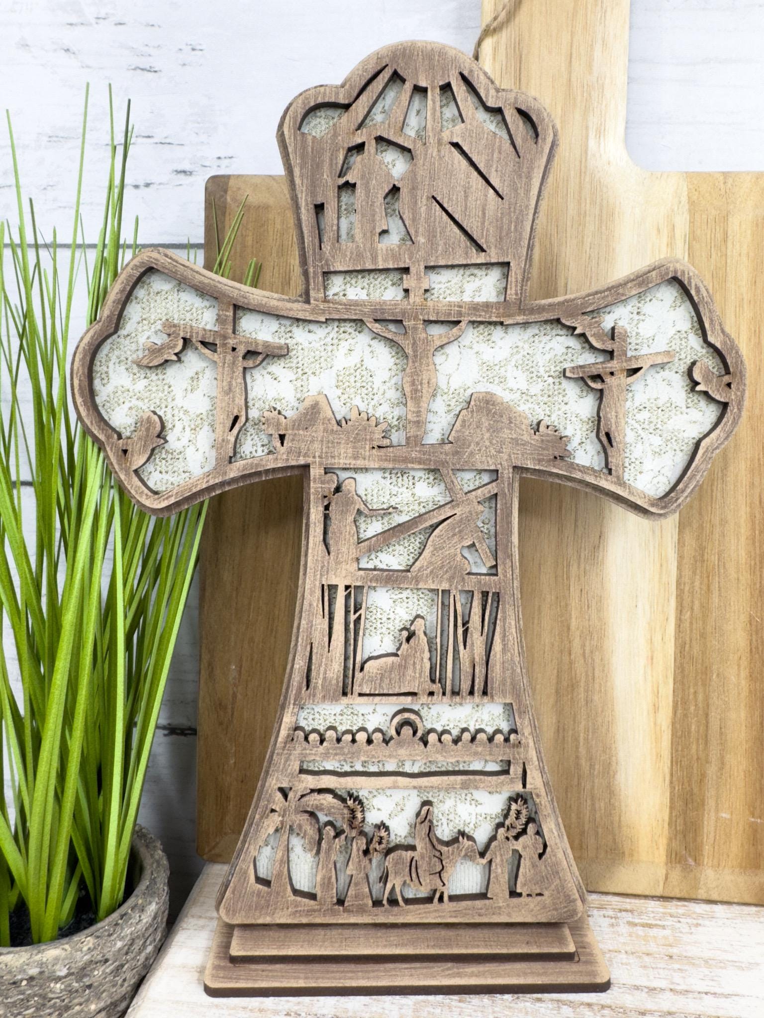 Story of Jesus Cross DIY Kit | Wooden Blank Cross | Religious Easter ...