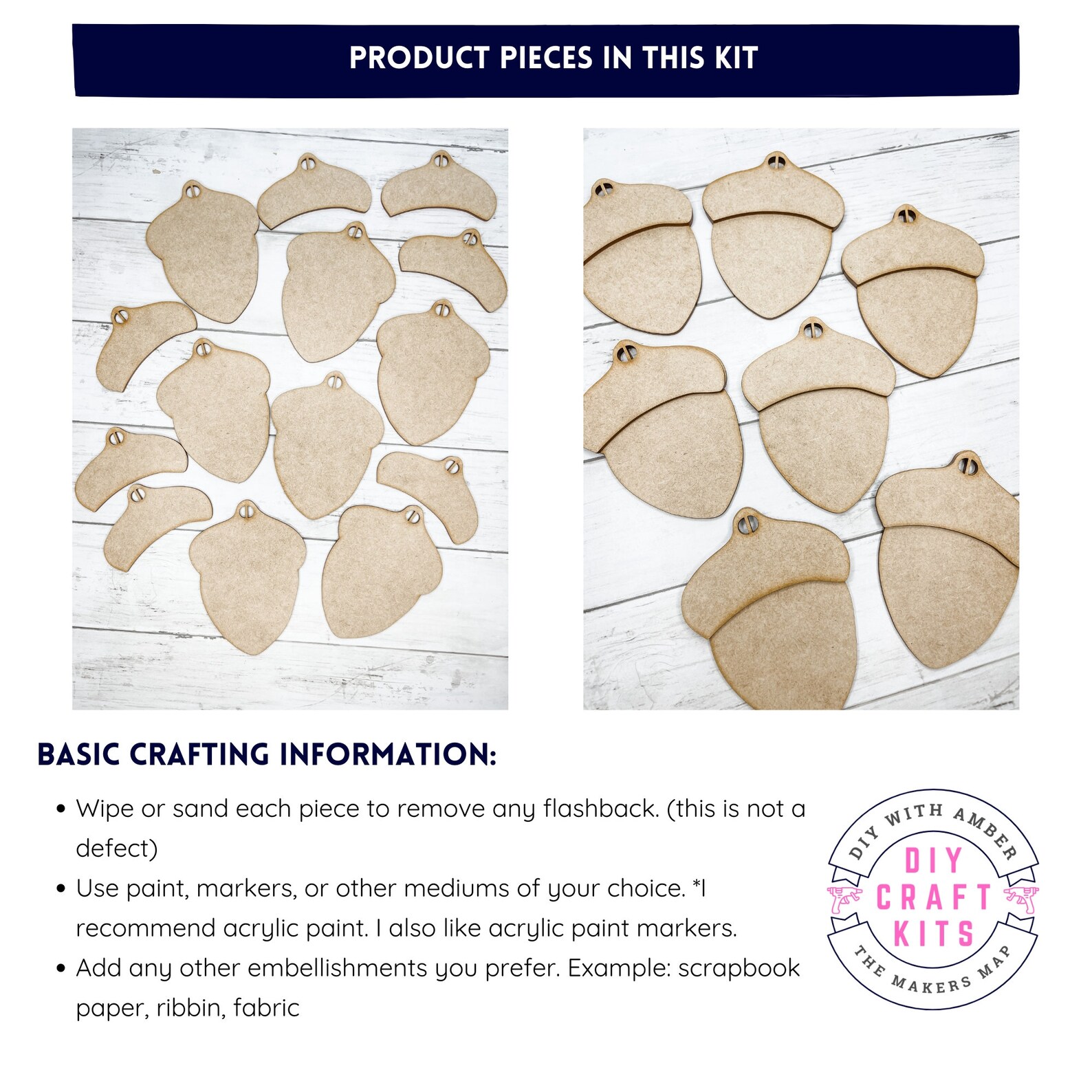 Acorn Banner DIY Craft Kit | Fall Mantle Decor | Farmhouse Autumn ...