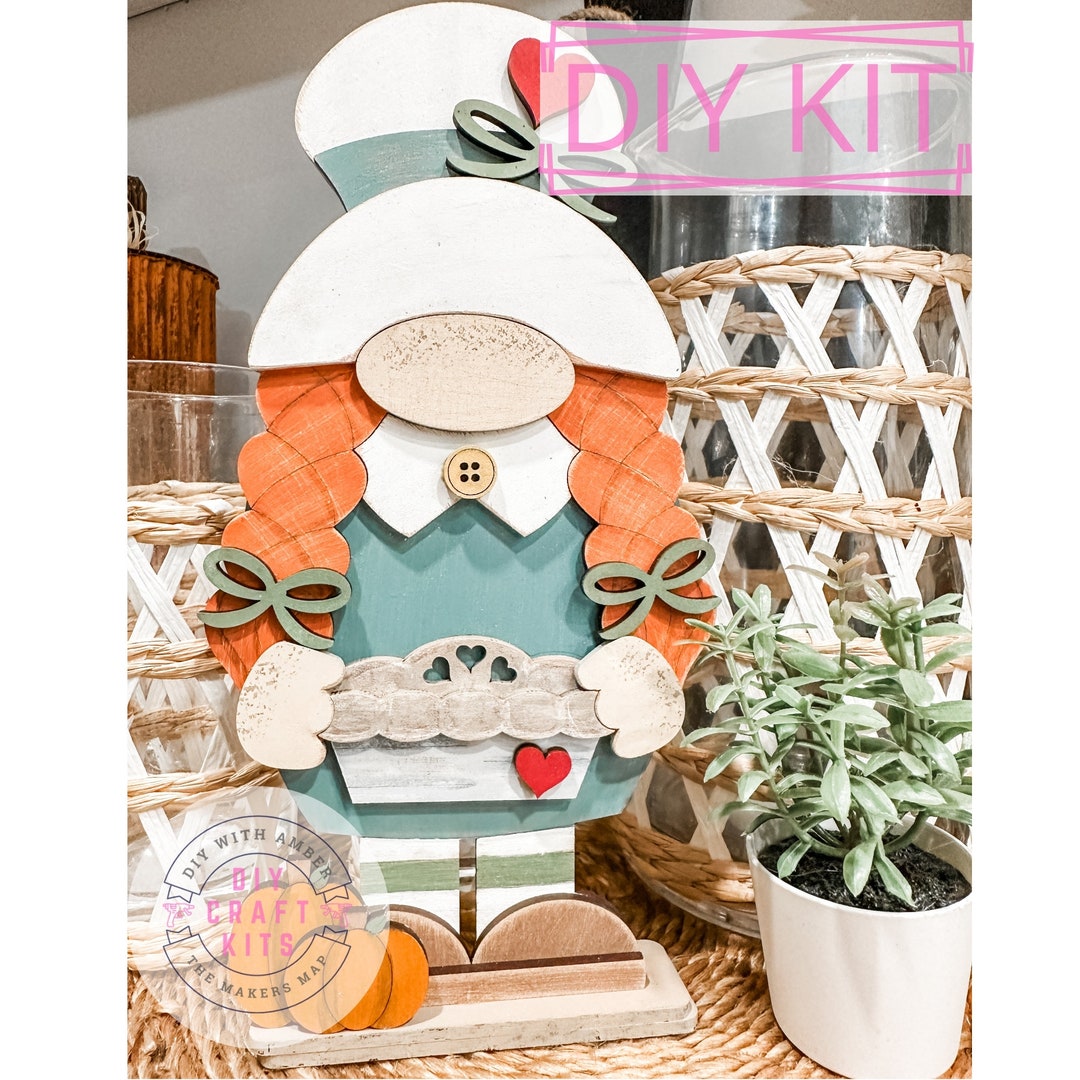Fall Girl Gnome DIY Craft Kit | Thanksgiving Decor | Farmhouse Autumn ...