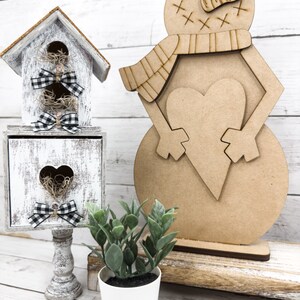 Heart Snowman DIY Kit | Valentine's Day Winter Snowman Craft | Paint ...