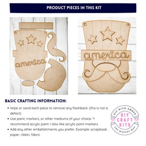 Uncle Sam Patriotic Door Hanger Sign DIY Craft Kit | Fourth of July ...