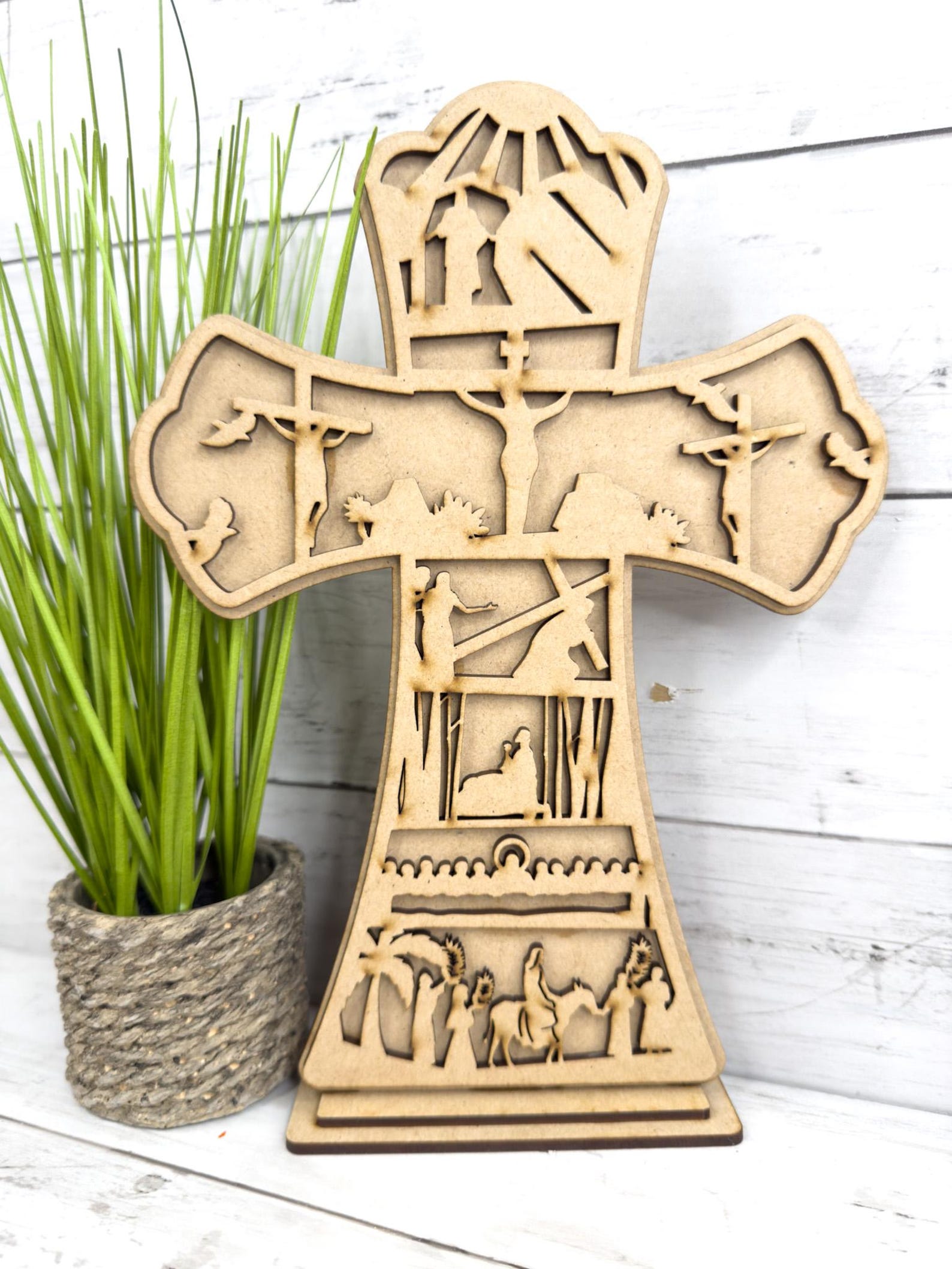 Story of Jesus Cross DIY Kit | Wooden Blank Cross | Religious Easter ...