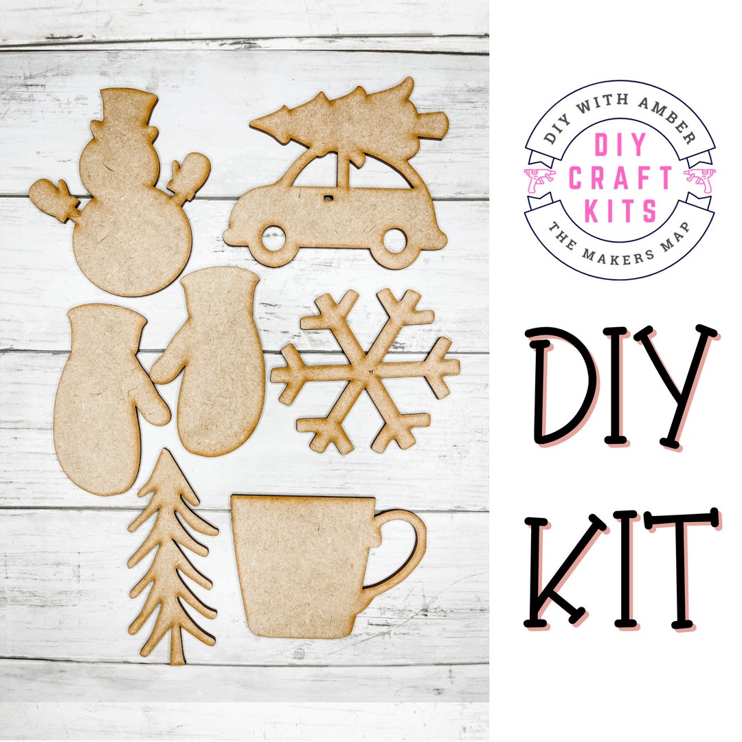 Christmas Winter Variety Shapes DIY Kit Crafting | Unfinished Wood ...