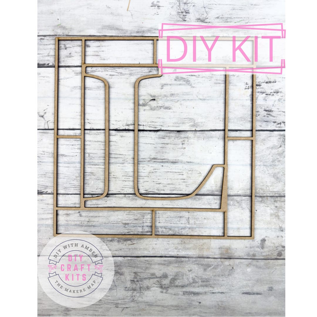 Square Monogram Letter L Frame Blank | Laser Cut Alphabet Outline | DIY ...