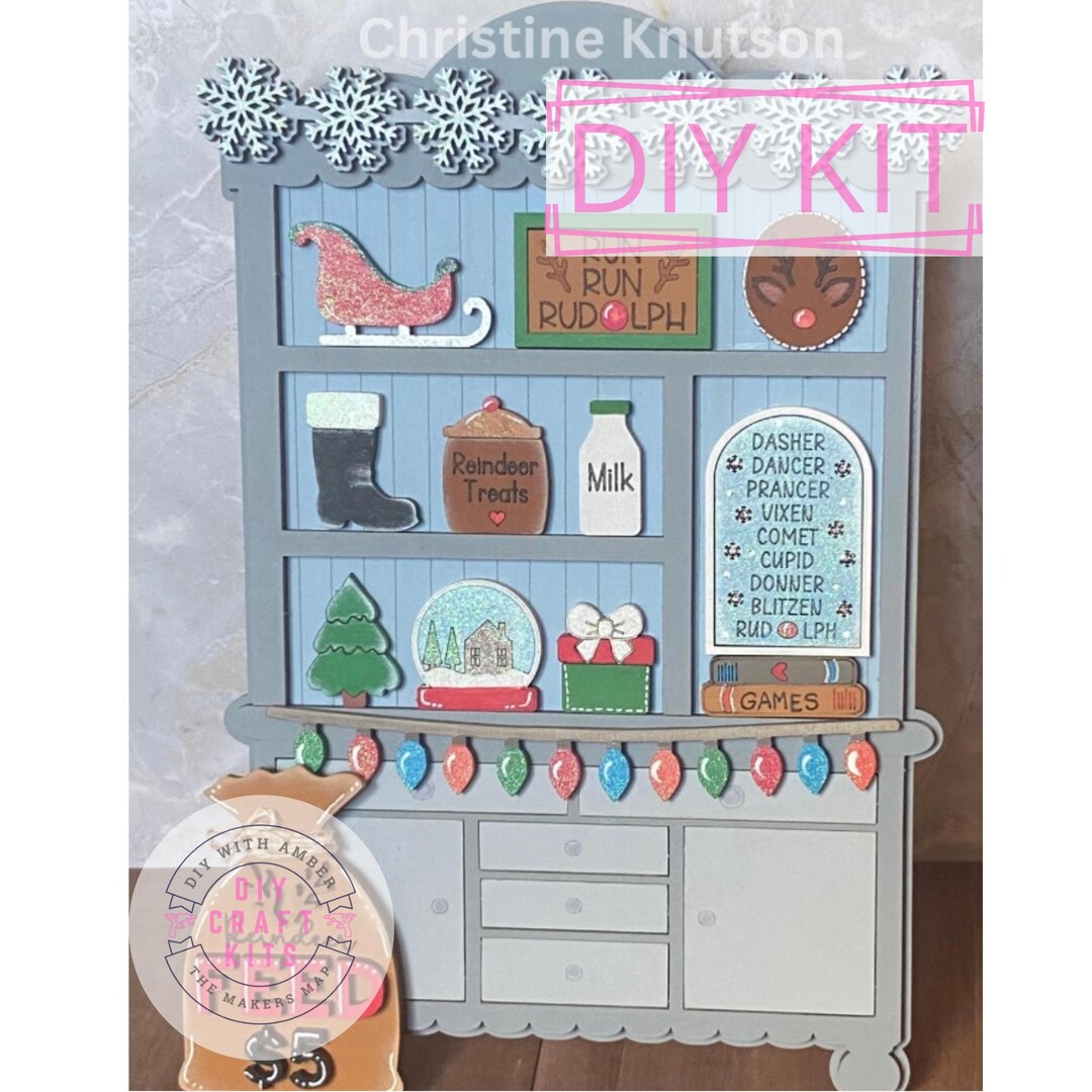 Mini Fancy Reindeer Christmas Kitchen Hutch DIY Craft Kit | Decorative ...