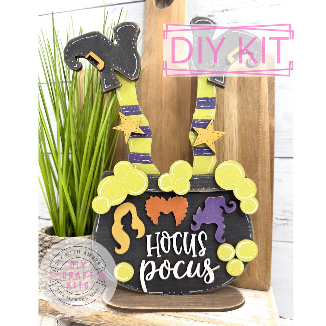 Hocus Witches Feet Cauldron DIY Kit | Halloween Shelf Sitter ...
